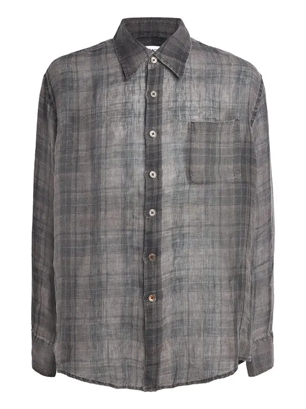 Our Legacy Cotton-blend Check Above Shirt - Black