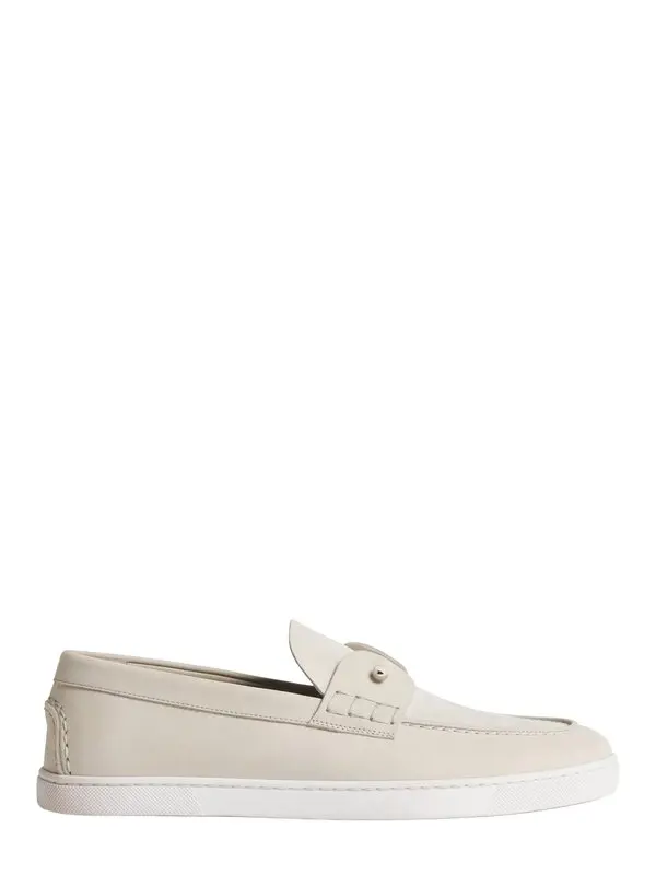 CHRISTIAN LOUBOUTIN Chambeliboat Suede Boat Shoes - Beige