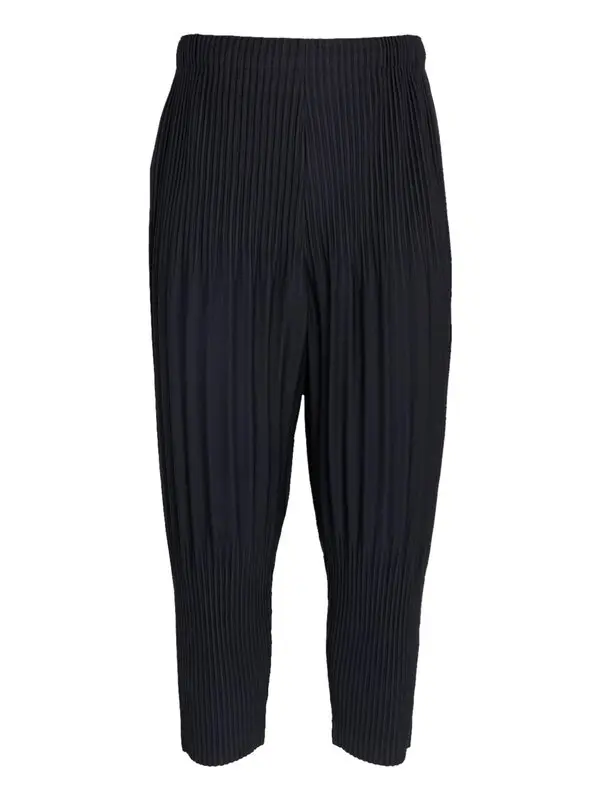 Issey Miyake Pleated Tapered Trousers - Navy
