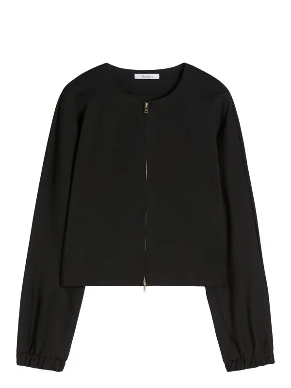 Max Mara Jersey Zip-up Jacket - Black