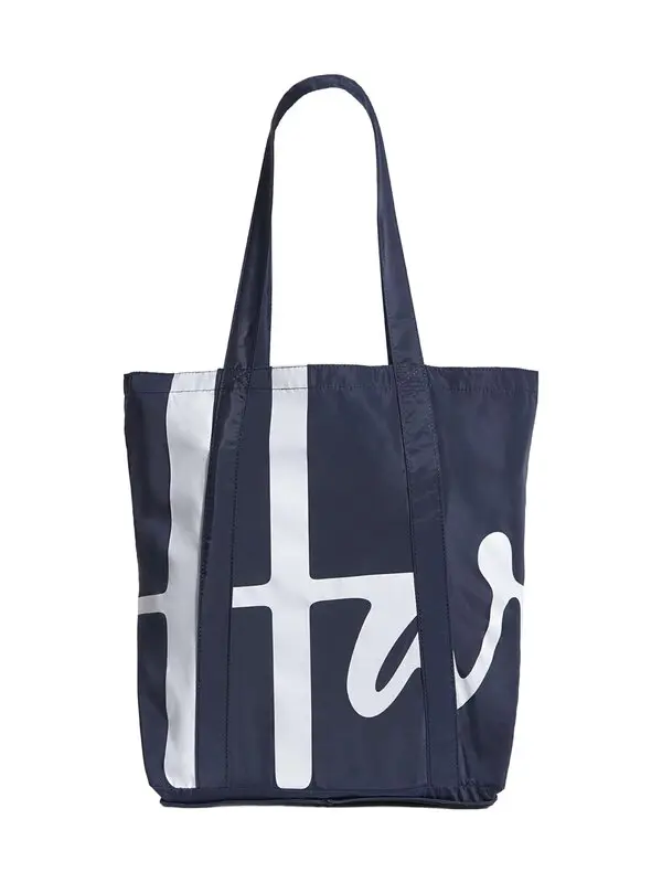 Harrods Logo Pocket Shopper Bag - Navy