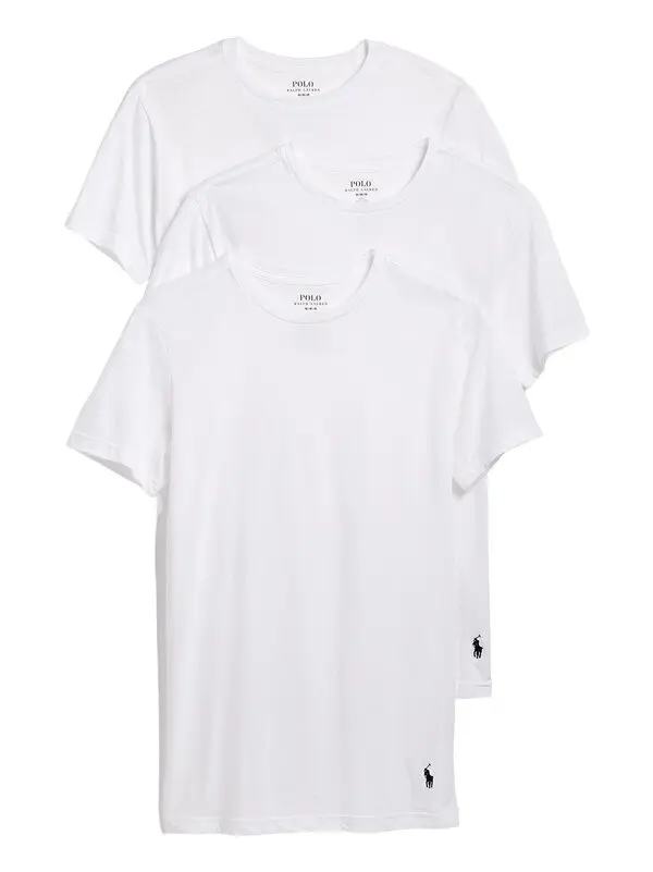 Polo Ralph Lauren Slim Fit Cotton Crew Tee 3 Pack - White