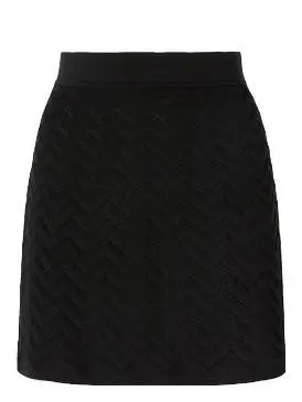 Missoni Stretch Mini Skirt In Cotton And Viscose Chevron - Black