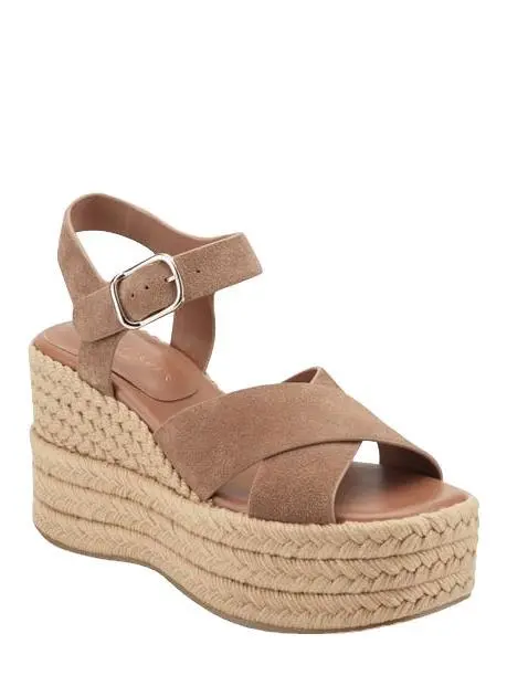 Marc Fisher Pasion Espadrille Platform Wedge Sandal - Medium Natural
