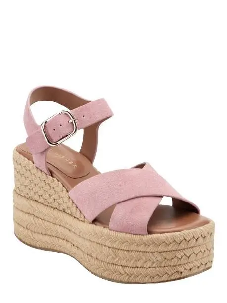 Marc Fisher Pasion Espadrille Platform Wedge Sandal - Medium Pink