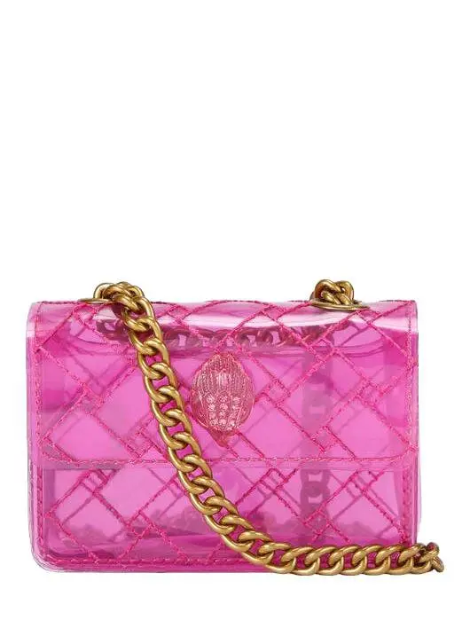 Kurt Geiger Micro Kensington Vinyl Crossbody Bag - Fuchsia