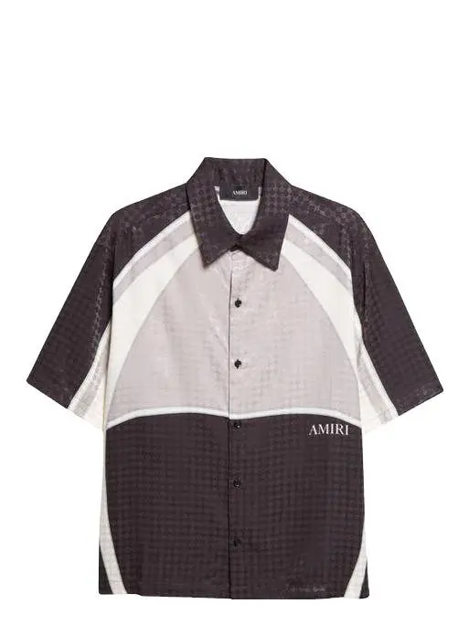 Amiri Ma Quad Panel Ovesize Satin Button-up Shirt - Black