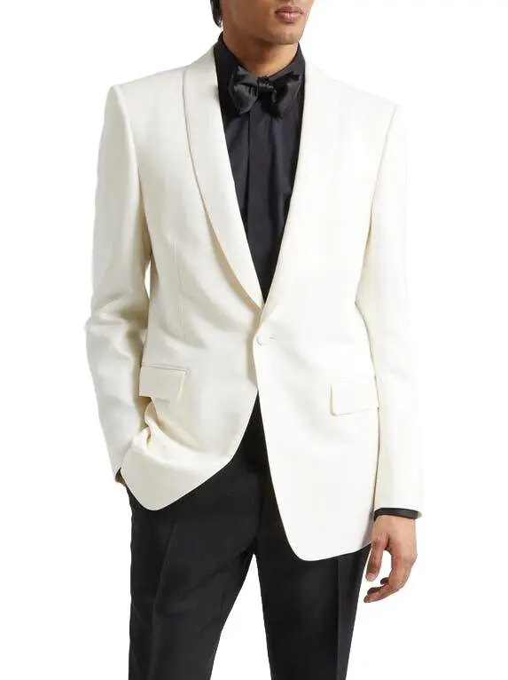 TOM FORD Wool & Silk Faille Dinner Jacket - White