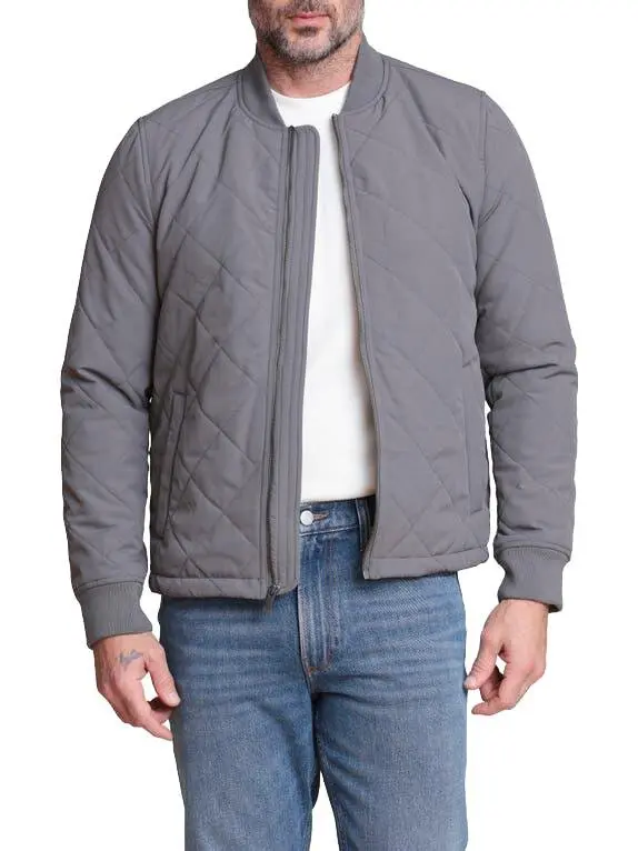 Bagatelle Quilted Bomber Jacket - Charcoal