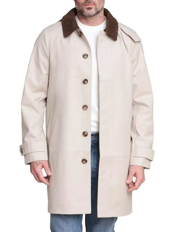 Bagatelle Corduroy Collar Mac Coat With Detachable Hood - Khaki