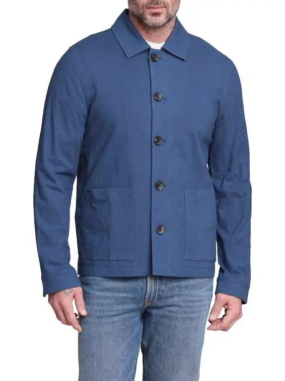 Bagatelle Relaxed Fit Linen & Cotton Work Jacket - Indigo