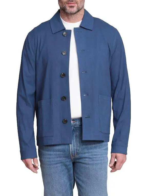 Bagatelle Relaxed Fit Linen & Cotton Work Jacket - Indigo
