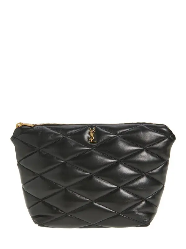 Saint Laurent Large Quilted Cosmetics Pouch - Noir