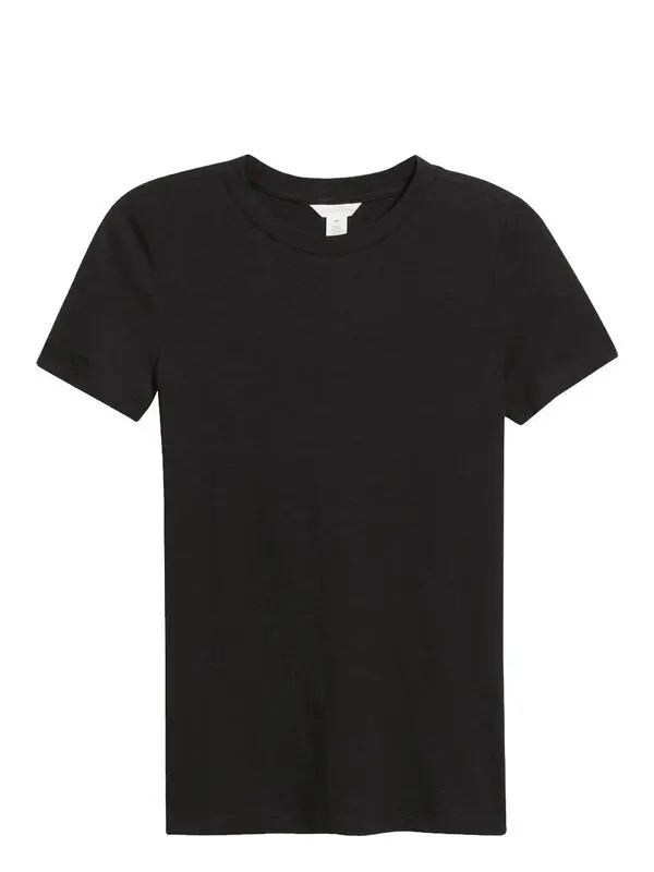 Caslon Cotton Blend Crewneck T-shirt - Black