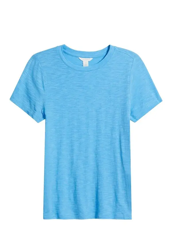 Caslon Cotton Blend Crewneck T-shirt - Blue Maya