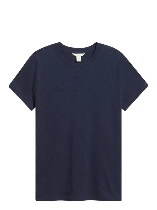 Caslon Cotton Blend Crewneck T-shirt - Navy Still