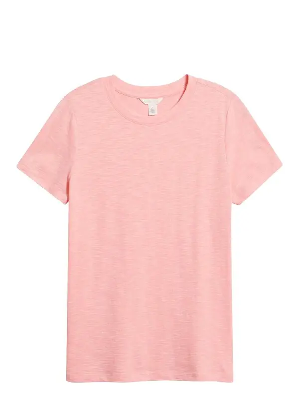 Caslon Cotton Blend Crewneck T-shirt - Pink Dianthus