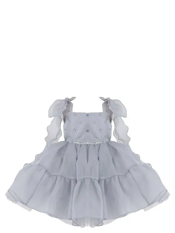 TULLEEN Sparkle Tiered Dress - Grey