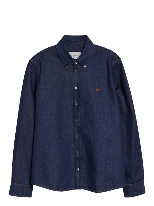 Ami De Coeur Denim Button-down Shirt - Indigo