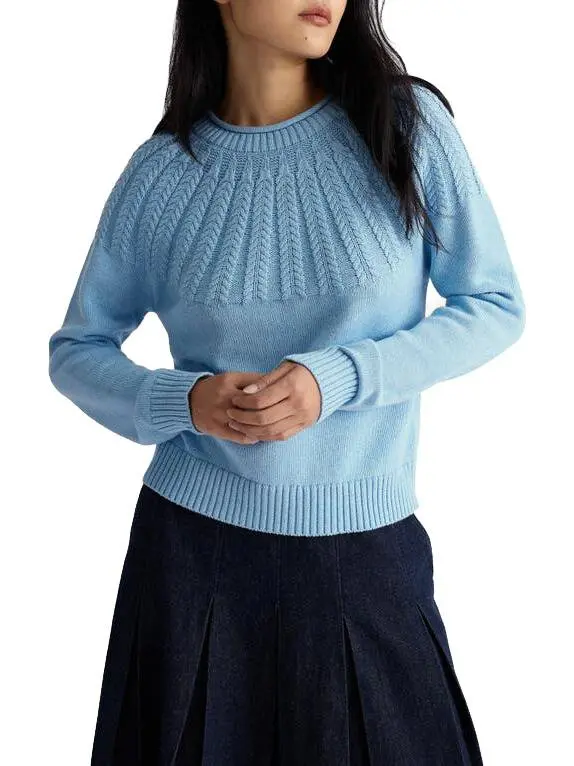 SEASALT CORNWALL Organic Cotton Crewneck Sweater - Spring Sky