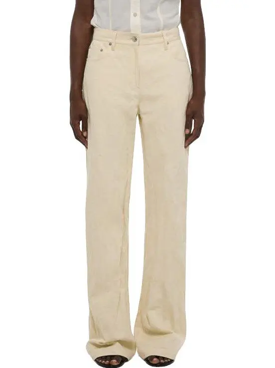 Helmut Lang Metallic Crusable Bootcut Jeans - Muslin