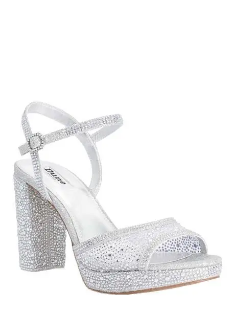 Dune London Ankle Strap Platform Sandal - Silver