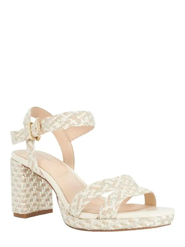 Dune London Ankle Strap Platform Sandals - Beige Multi