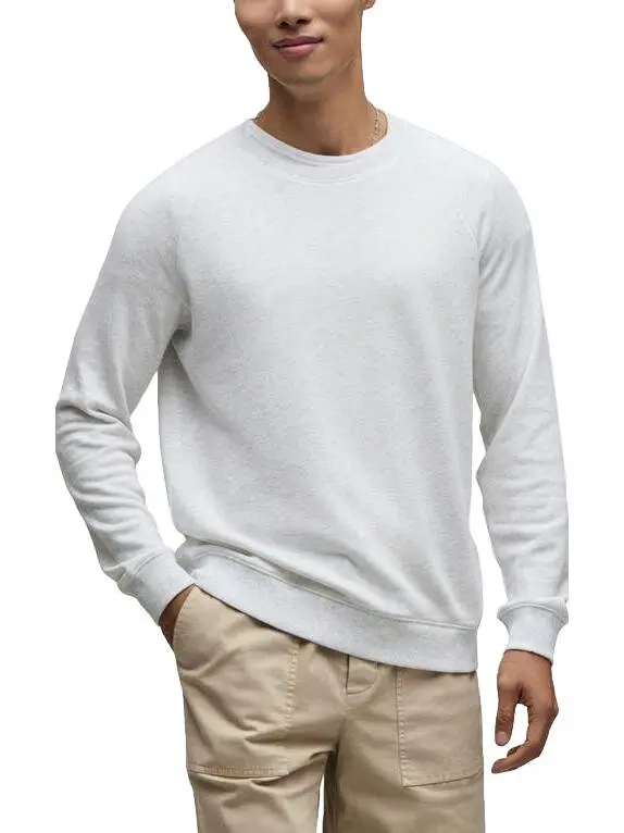 Barefoot Dreams Crewneck French Terry Sweatshirt - Heather White
