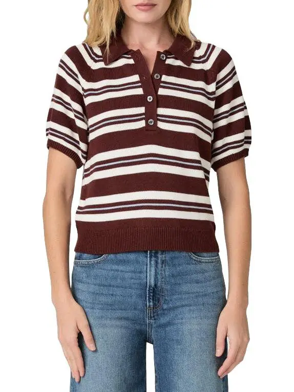 Paige Polo Sweater - Garnet Multi