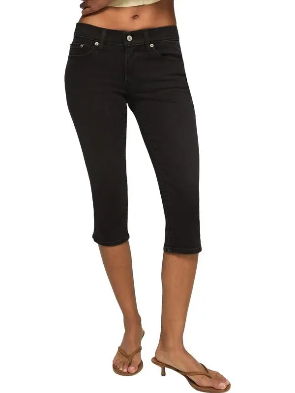 Lucky Brand Stretch Capri Jeans - Black Galaxy Wash