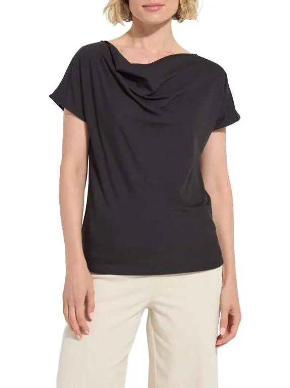 Lyssé Ensley Cowl Neck Top - Black