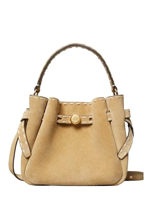 Tory Burch Mini Romy Suede Bucket Bag - Butter