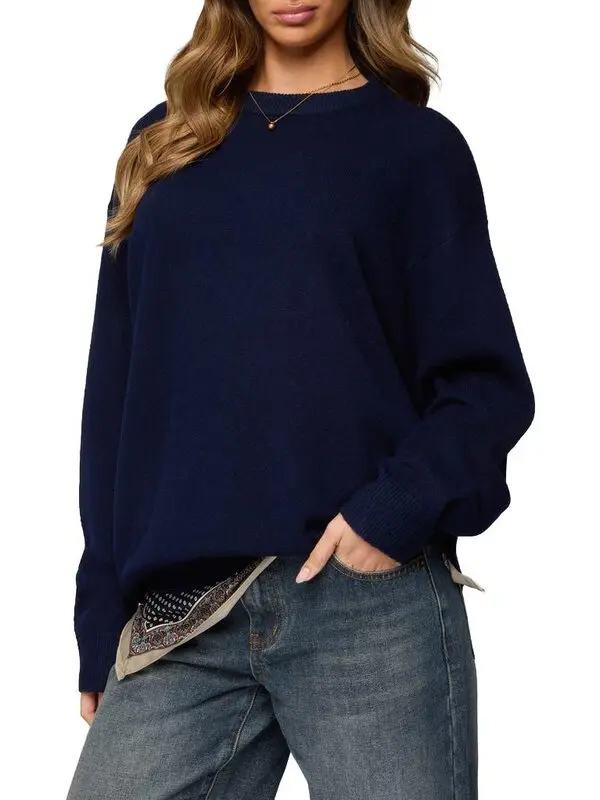 EDIKTED Ximenia Cutout Back Sweater - Navy