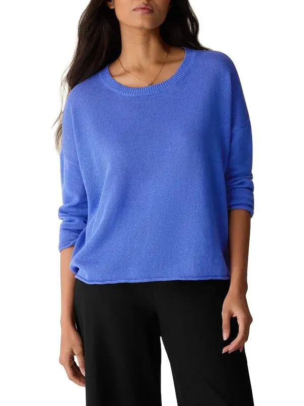 Eileen Fisher Organic Linen & Cotton Sweater - Blue Star