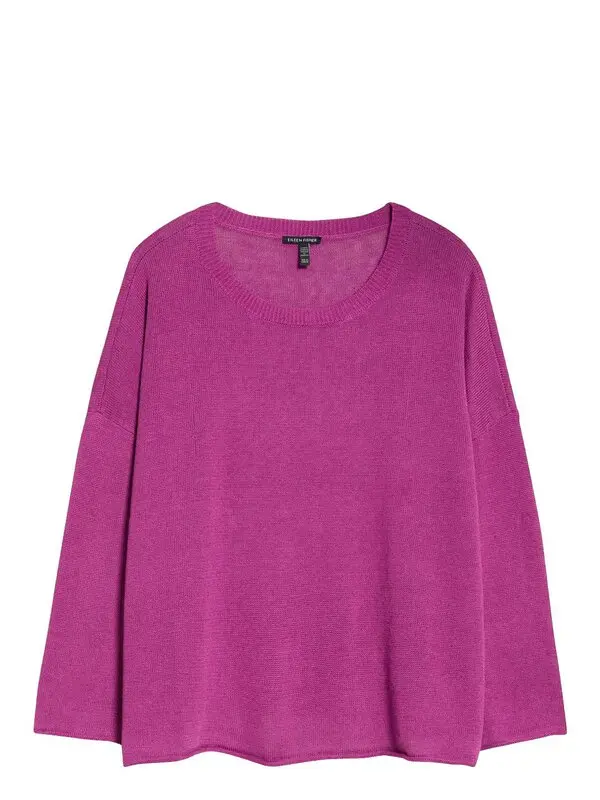 Eileen Fisher Organic Linen & Cotton Sweater - Grape