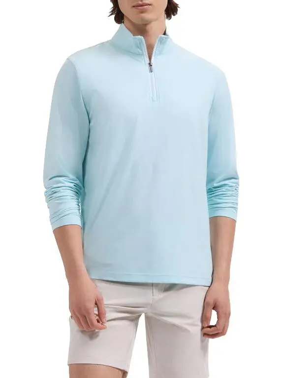 Bugatchi Mélange Quarter Zip Pullover - Aqua
