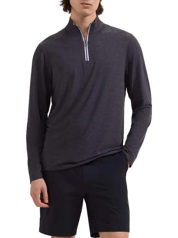 Bugatchi Mélange Quarter Zip Pullover - Black