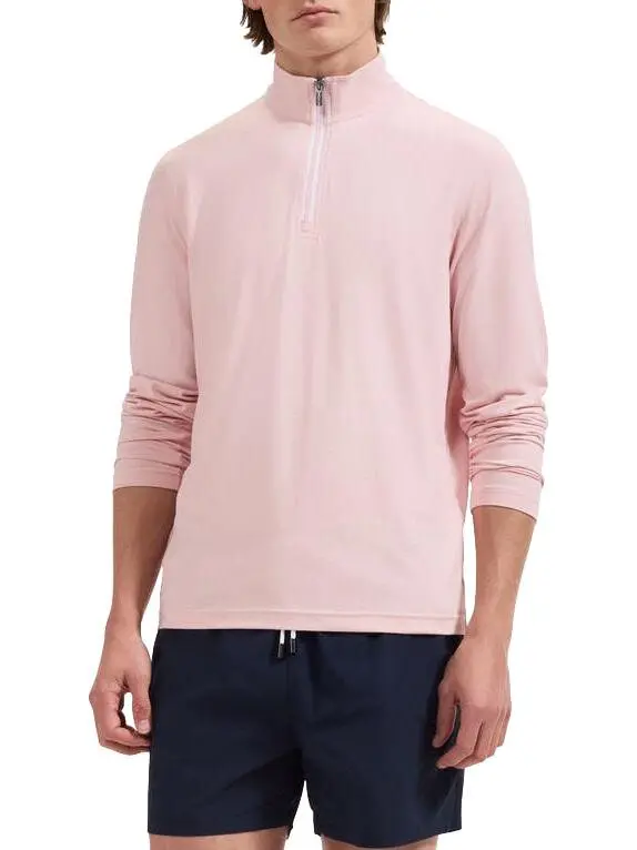 Bugatchi Mélange Quarter Zip Pullover - Pink