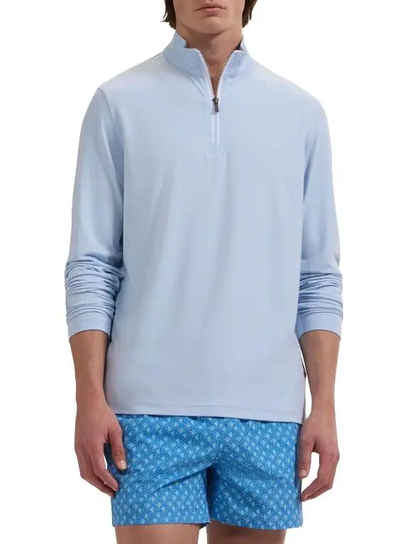 Bugatchi Mélange Quarter Zip Pullover - Vista Blue