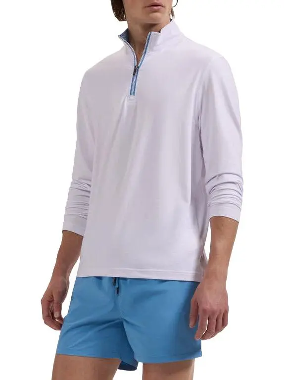 Bugatchi Mélange Quarter Zip Pullover - White