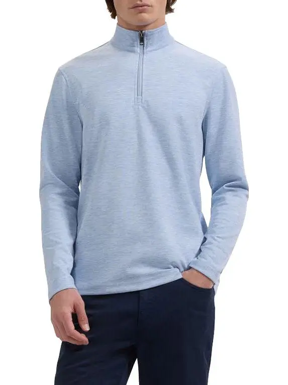 Bugatchi Textured Quarter Zip Pullover - Air Blue