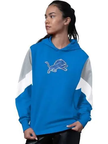 STARTER Detroit Lions Colorblocked Hoodie - Blue