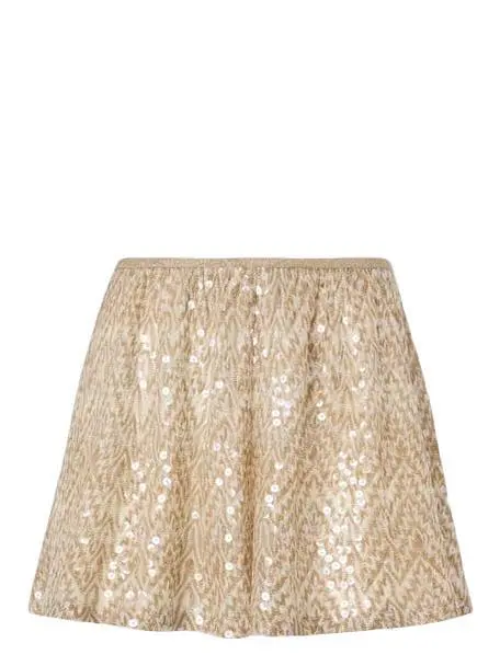 Missoni Viscose Lamé Lace-motif Shorts With Sequins - Gold& White
