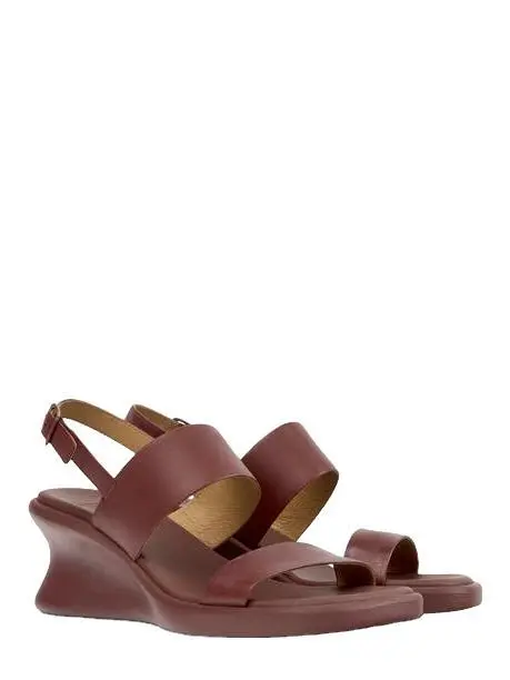 Camper Louise 2-strap Wedge Sandals - Burgundy