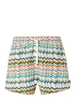 UM Mid-length Swim Shorts With Zigzag Print - Multicoloured