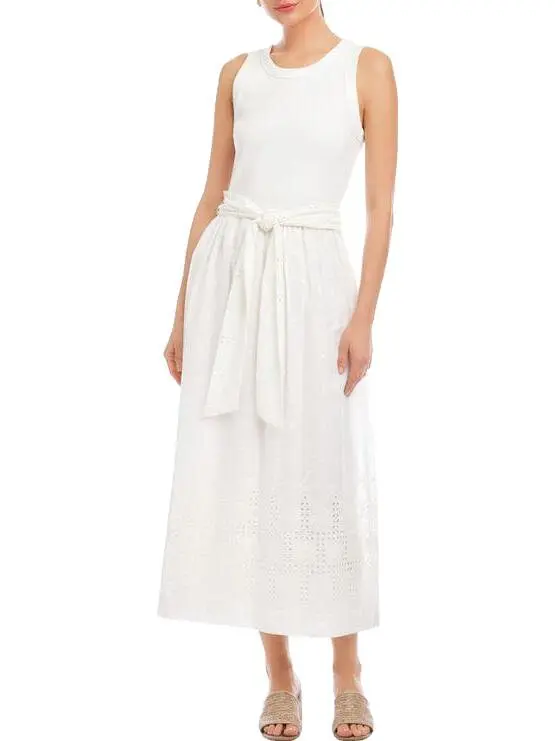 Fifteen Twenty Seline Cotton-blend Midi Dress - Off White