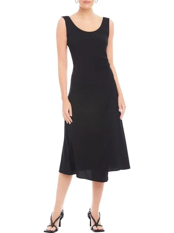 Fifteen Twenty Side Shirred Midi Dress - Black