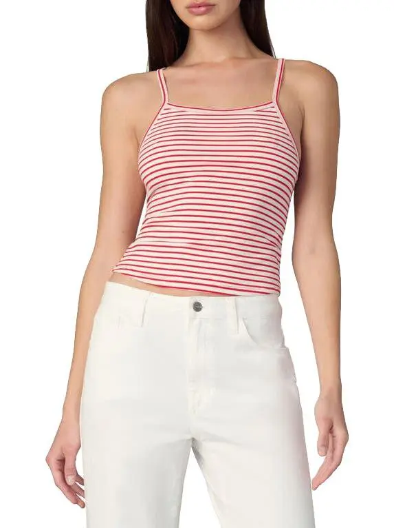 Joe's Jeans The Everyday Stripe Tank Top - White/cherry Red Stripes