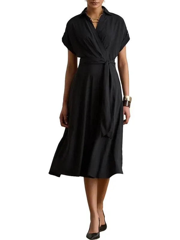 Ralph Lauren Faux Wrap Shirtdress - Black