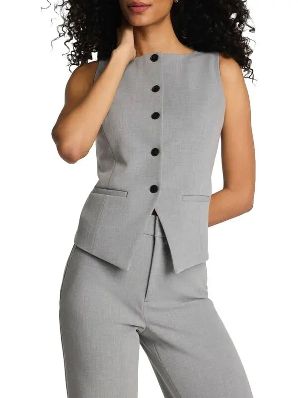 Spanx Button-up Vest - Heather Grey